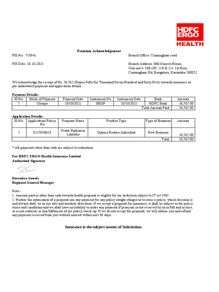 80D Medical Claim - Self | PDF