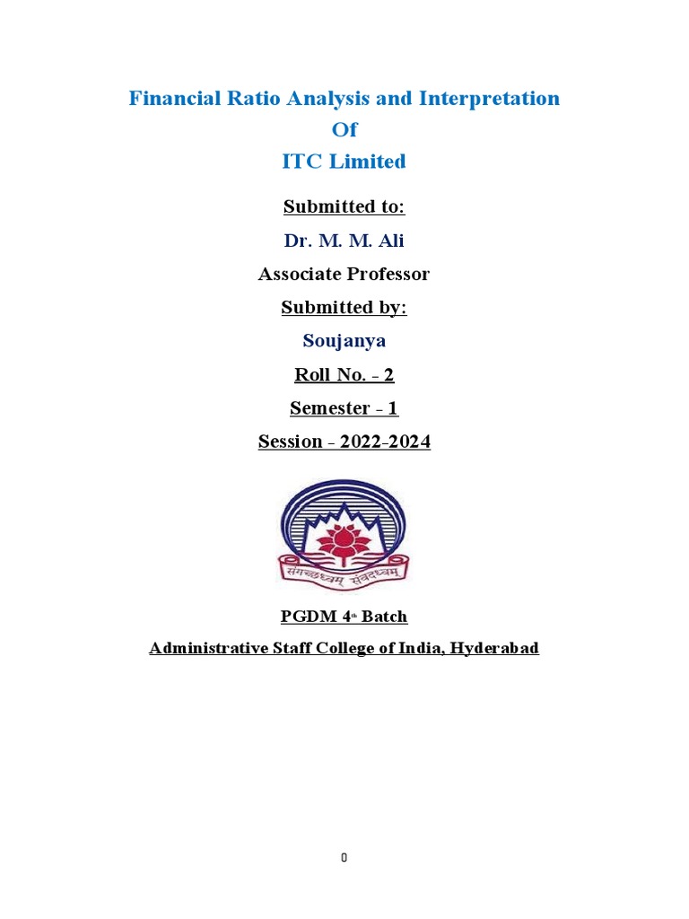 Financial Ratio Interpretation ITC PDF Revenue Financial