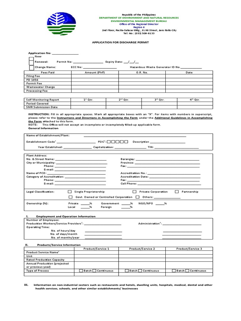 Discharge Permit Form | PDF