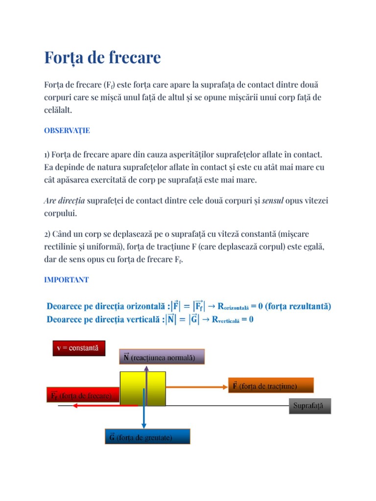 Forta de Frecare | PDF