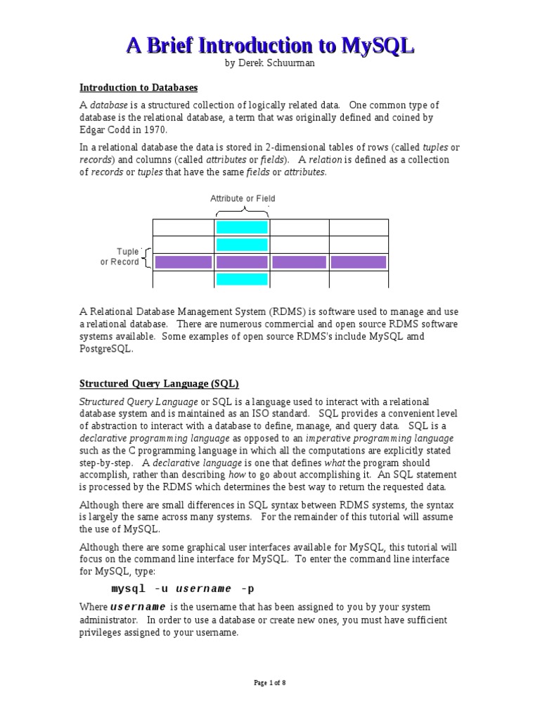 MySQL Guide | Download Free PDF | Relational Database | Relational Model MySQL Guide | Download Free PDF | Relational Database | Relational Model