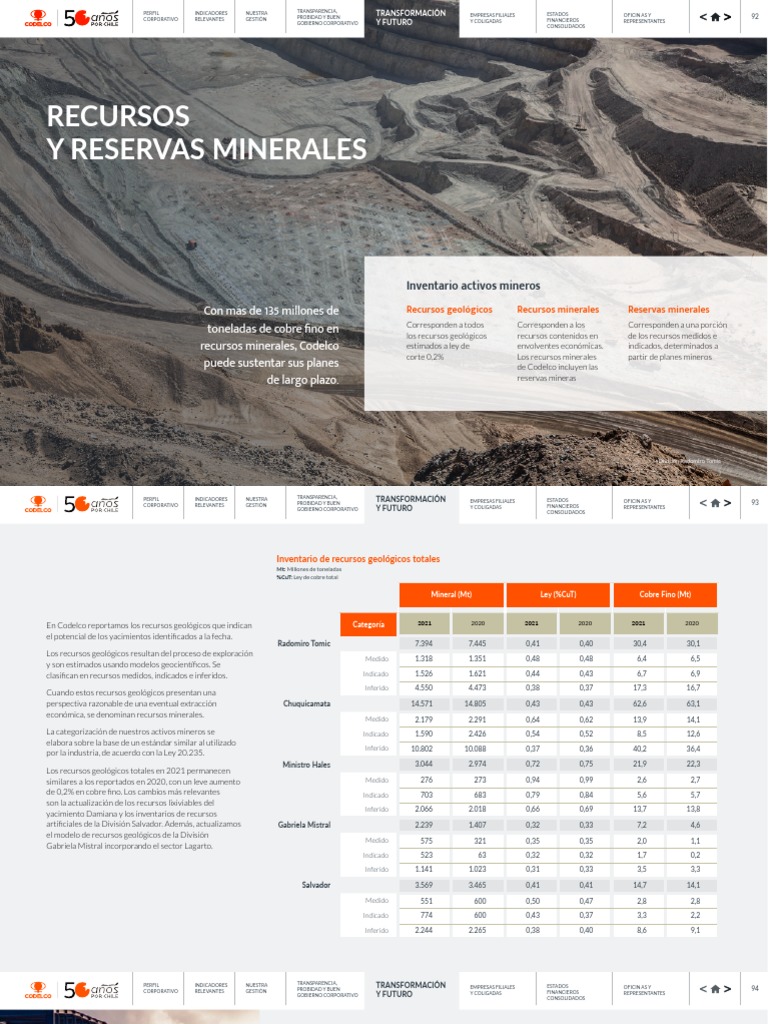 Recursos y Reservas Minerales 2021 | PDF