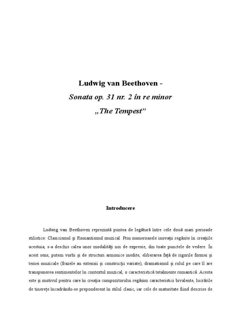 Analiza Beethoven - The Tempest | PDF | Poetry | Classics