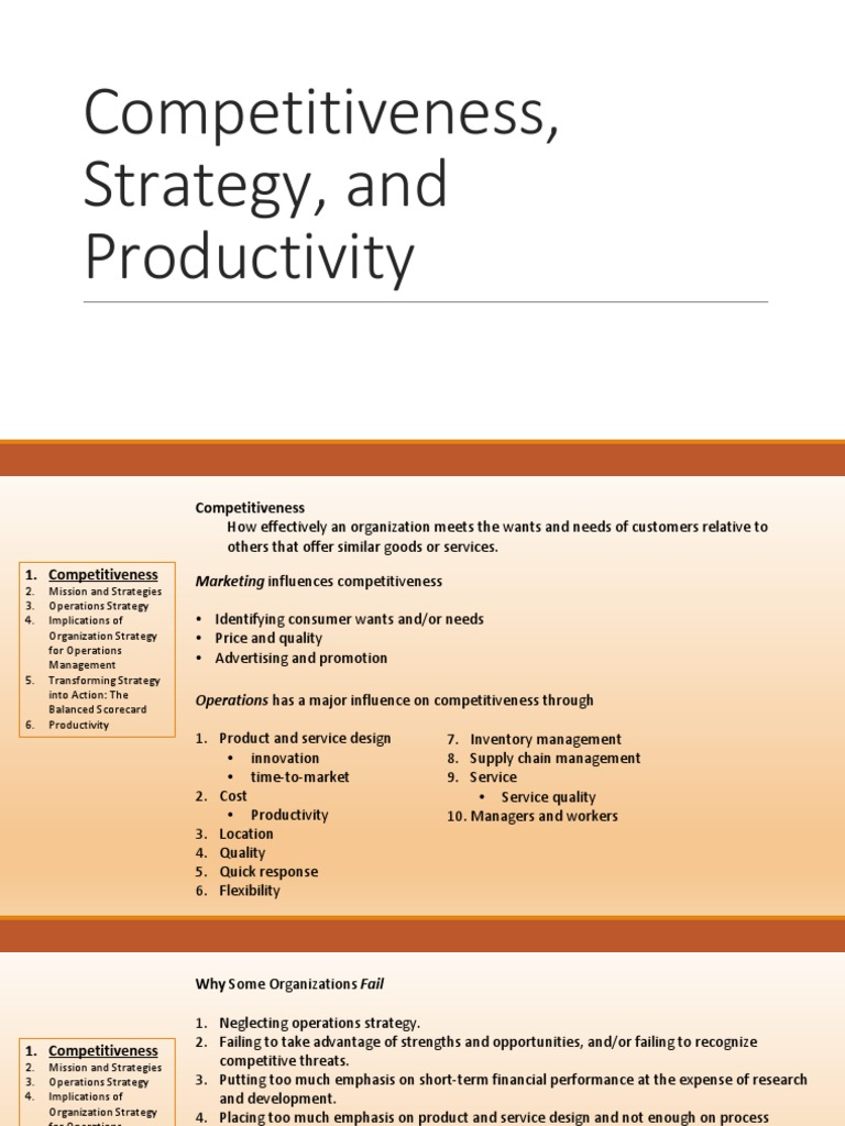 Competitiveness, Strategy, and Productivity-New-1 | PDF | Strategic ...