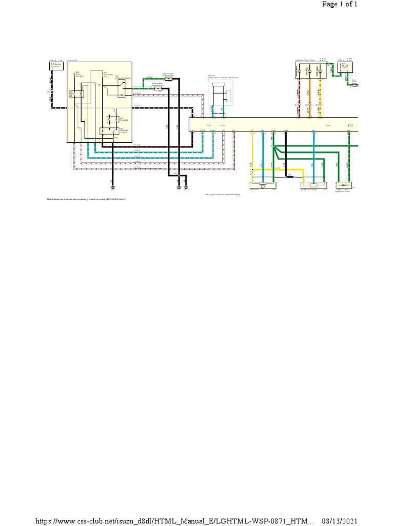 Wiring Diagram for Vehicle Instrument Panel Cluster and Engine Control Module | PDF ...