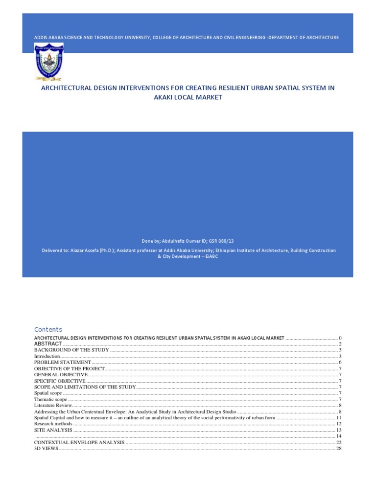 Architectural Design Interventions For Creating Resilient Urban Spatial ...