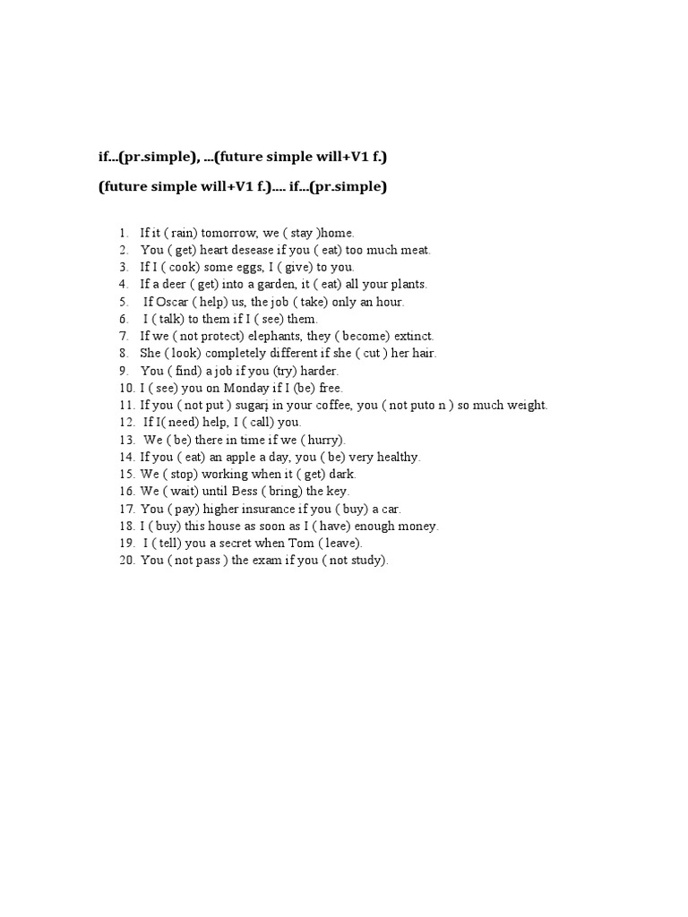 1 ST Conditional Practice | PDF