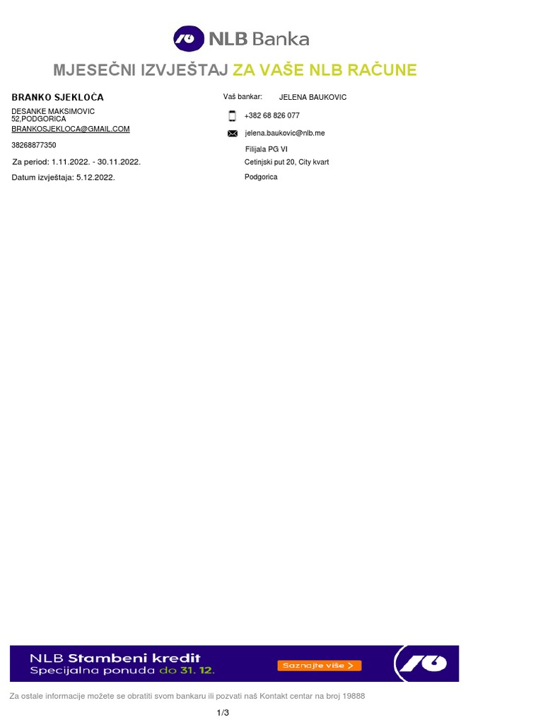 Jedinstveni Izvod | PDF