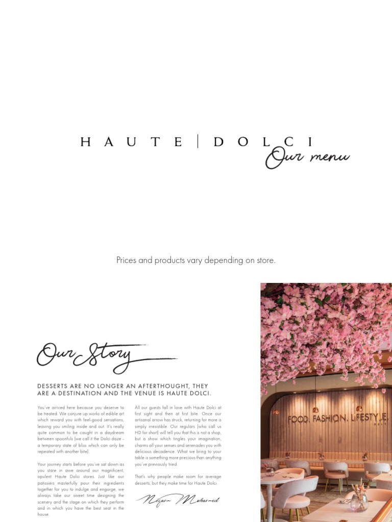 Haute Dolci Menu 2022 | PDF | Pancake | Chocolate