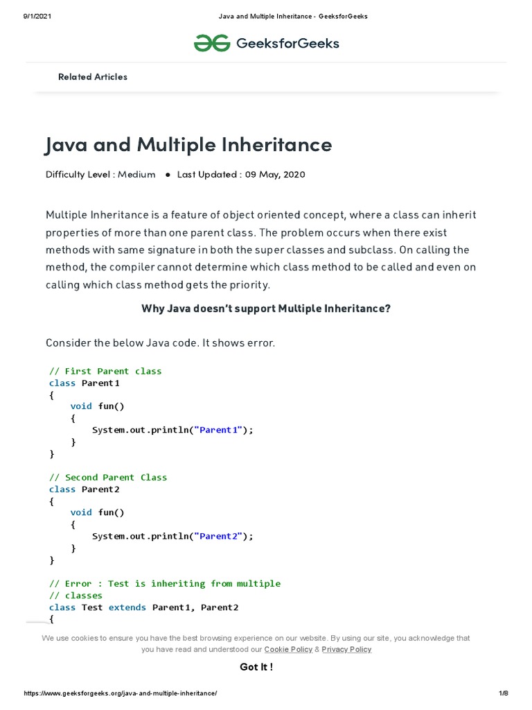 6 B I Java And Multiple Inheritance Pdf Inheritance Object