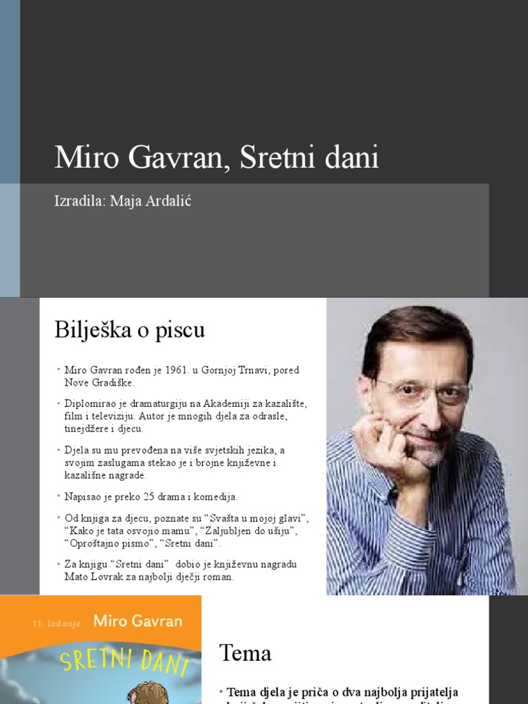 Miro Gavran, Sretni Dani | PDF