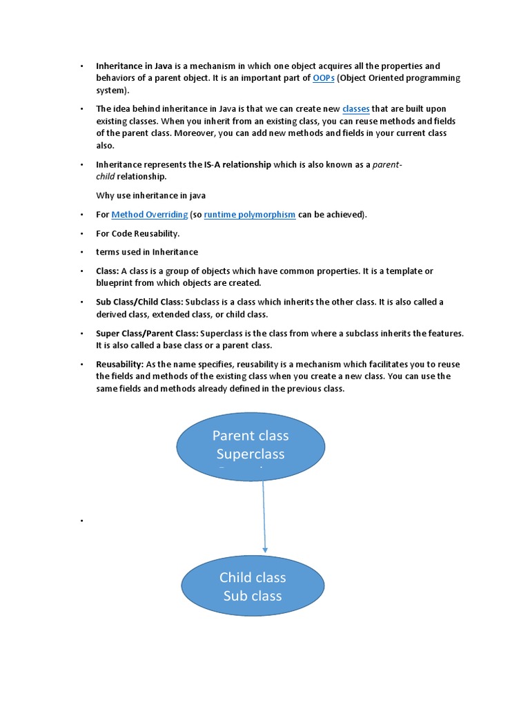 Inheritance in Java | PDF | Inheritance (Object Oriented Programming) | Class (Computer Programming)