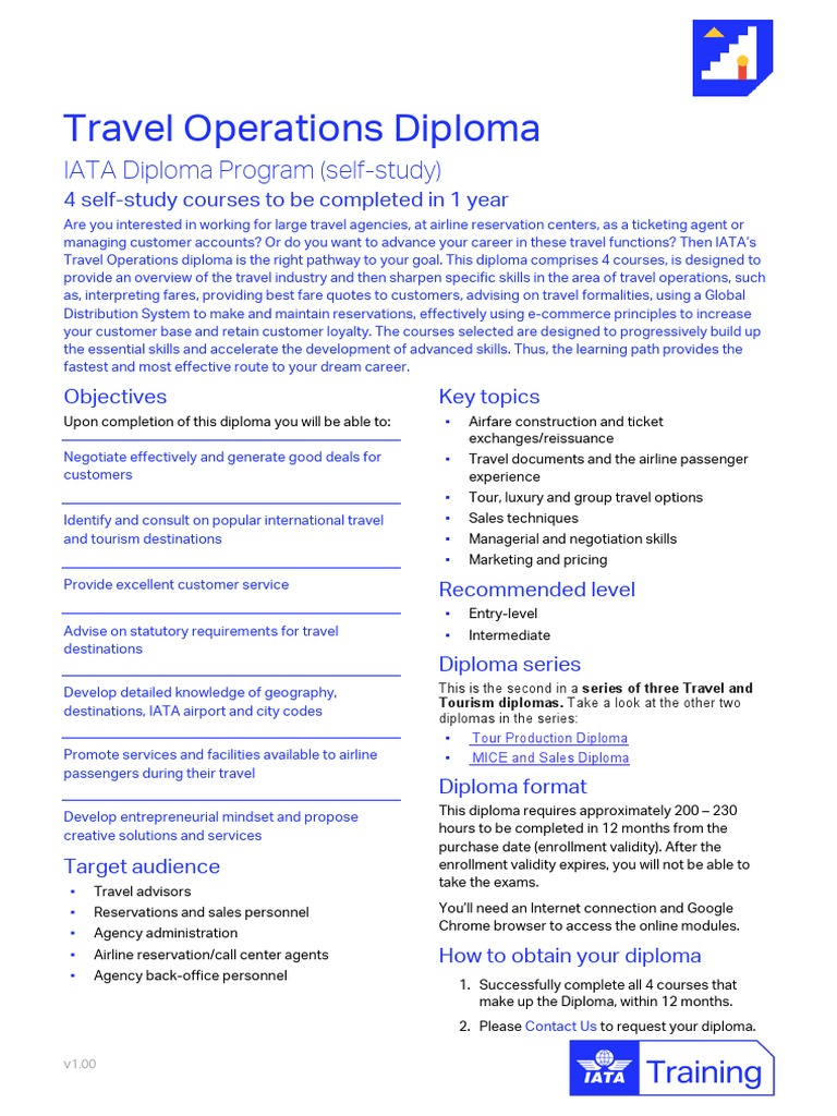 Training Dipl130 Travel Operations | PDF | Tourism | Market (Economics)