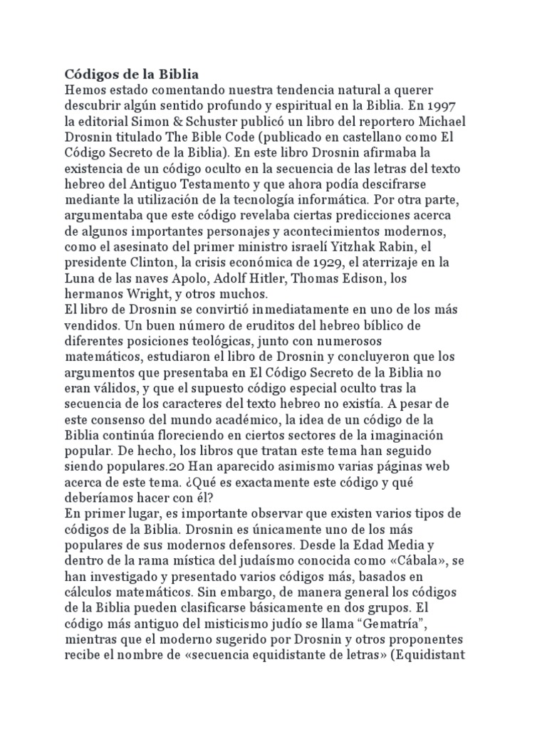 Codigos de La Biblia | PDF | Biblia | Lenguaje hebreo