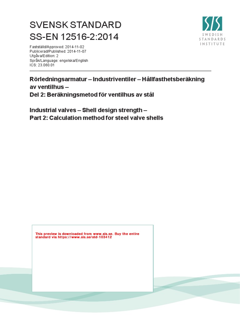 EN - 12516 - 2 Industrial Valves-Shell Desing-Part 2-Calculation Method ...