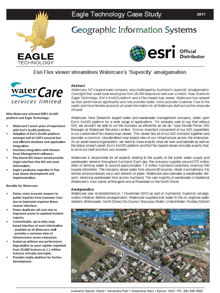 ArcGIS Case Study - Watercare - NZ | PDF | Esri | Arc Gis