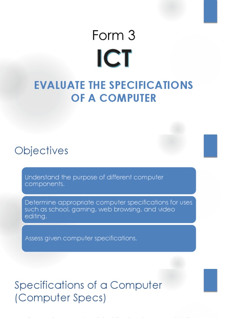 Evaluate Computer Specs PDF | PDF | Random Access Memory | Solid State Drive