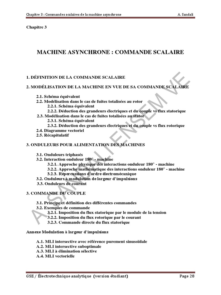 Commandes scalaires des machines asynchrones | PDF | Onduleur | Quantité