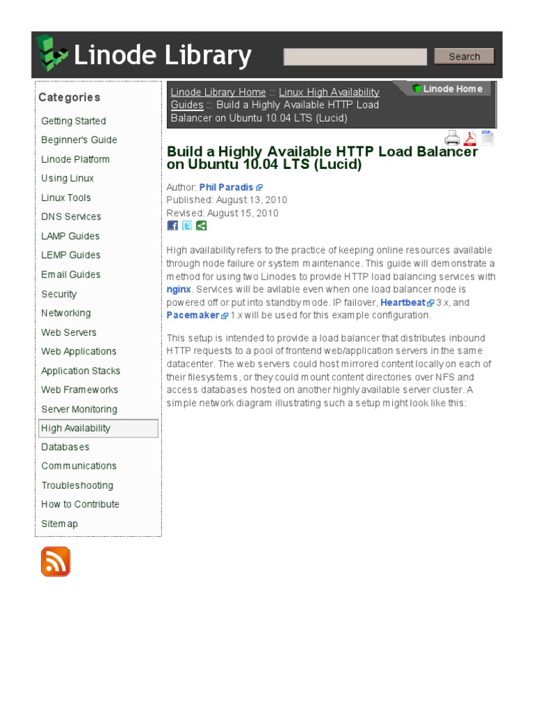 Linux High Availability Guides - Build A Highly Available HTTP Load ...