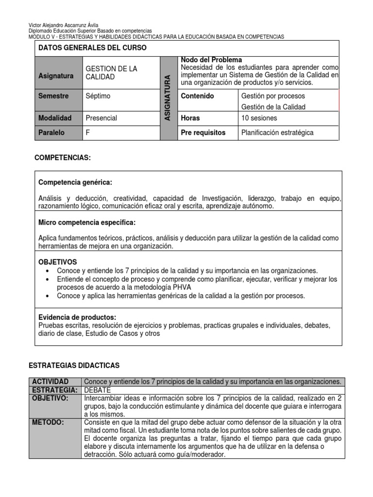 Trabajo Final Modulo V Pdf Aprendizaje Maestros