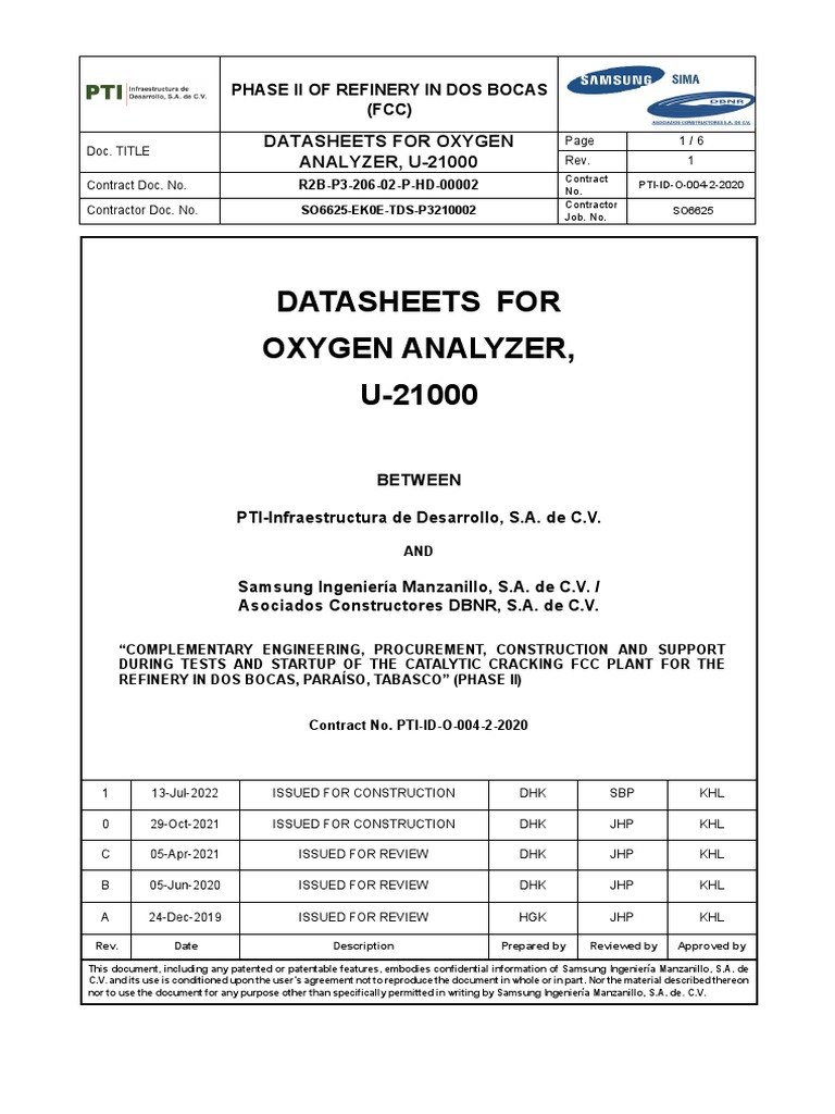 R2B-P3-206-02-P-HD-00002 - Rev.1 - Datasheets For Oxygen Analyzer U ...
