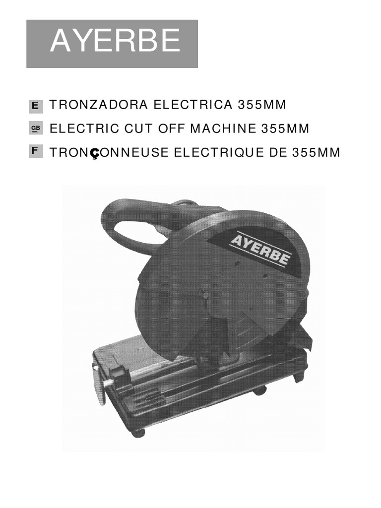 Tronzadora Ay 350 TR | PDF | Ingenieria Eléctrica | Ingeniería