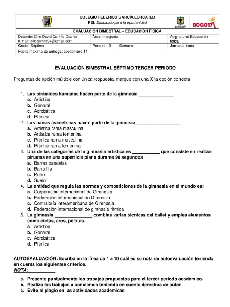 Prueba de Ed Fisica | PDF