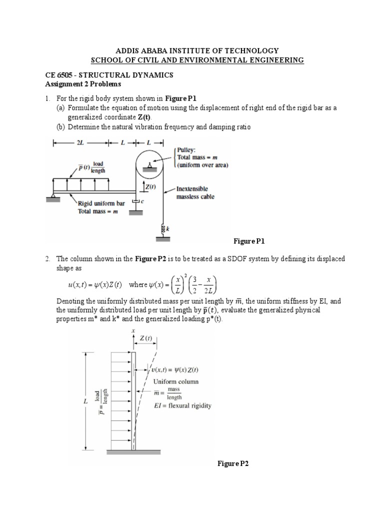 Assignment 2 2015 AAiT | PDF | Stiffness | Normal Mode