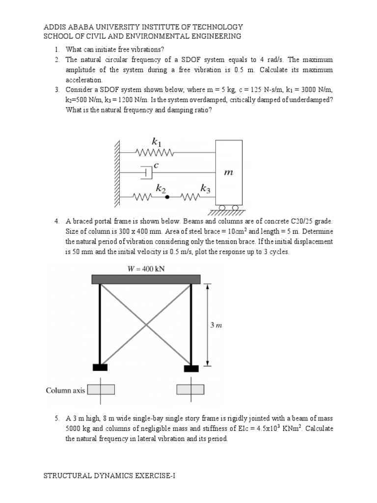 Tutorial 1 Free Vibration Pdf