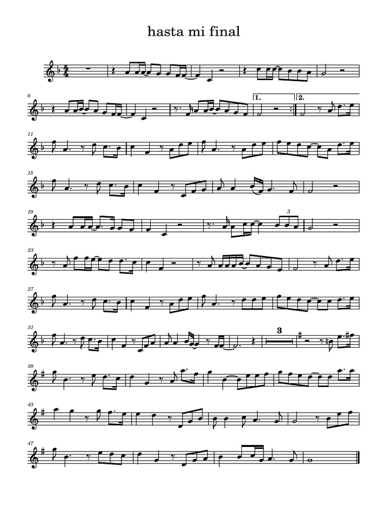 Hasta Mi Final Violin | PDF