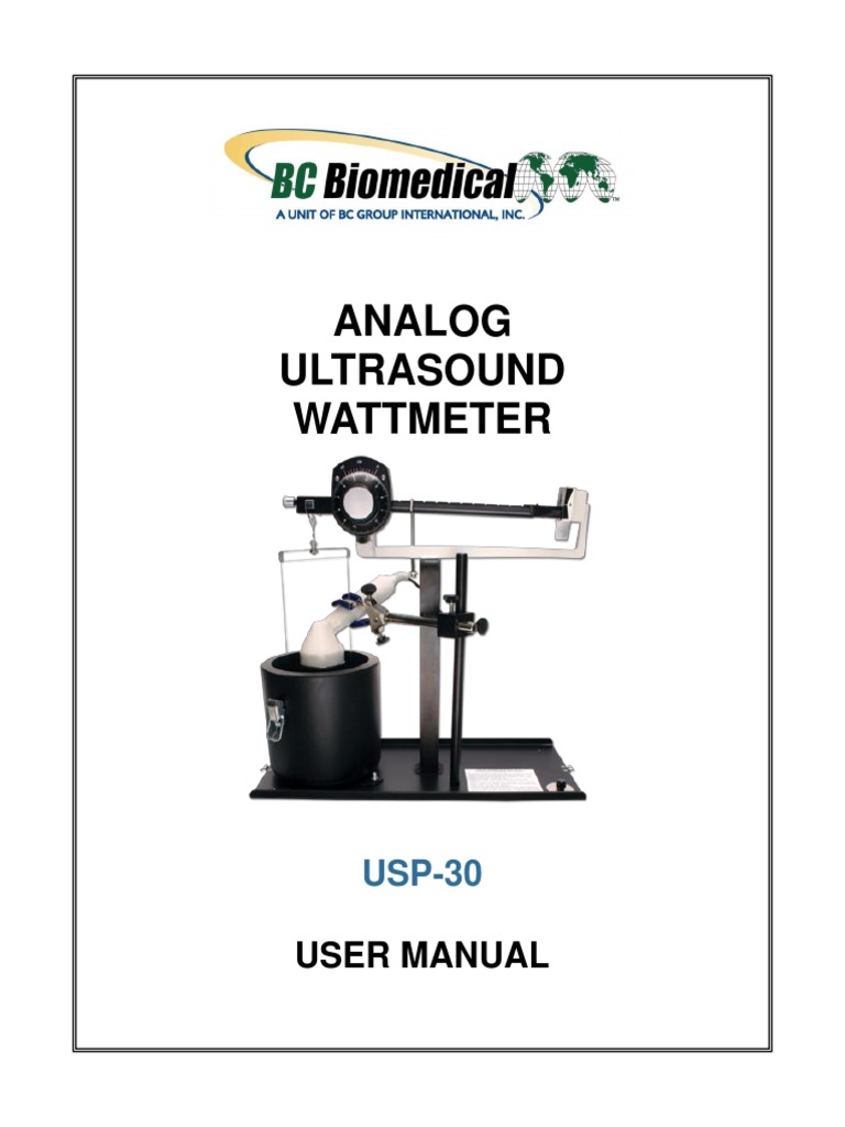 Ultrasound Wattmeter USP-30 - UM - Rev03 | PDF | Ultrasound | Water