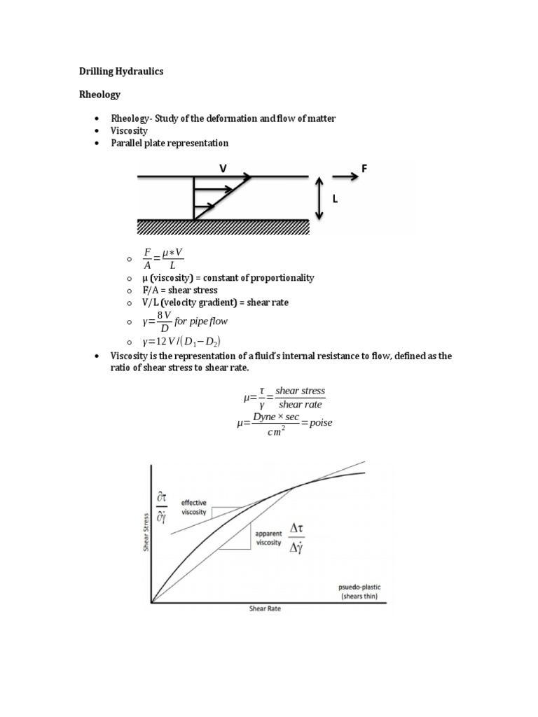 Drilling Hydraulics & Rheology Guide | PDF | Shear Stress | Fluid Mechanics