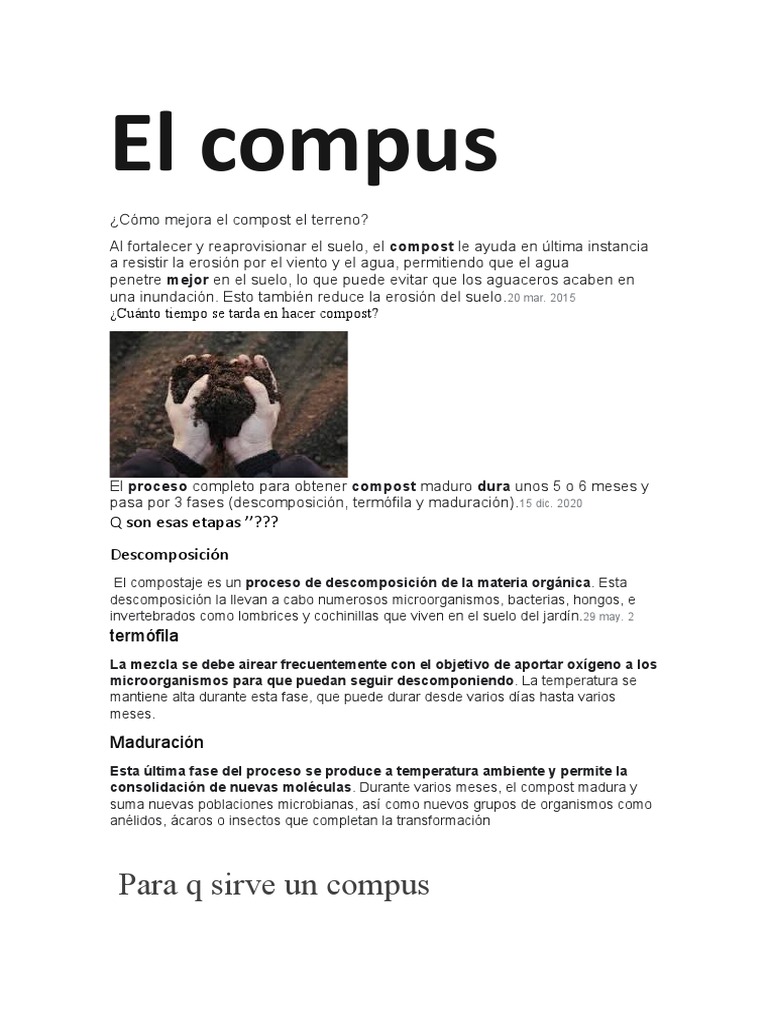 El Compus | PDF | Compost | Descomposición