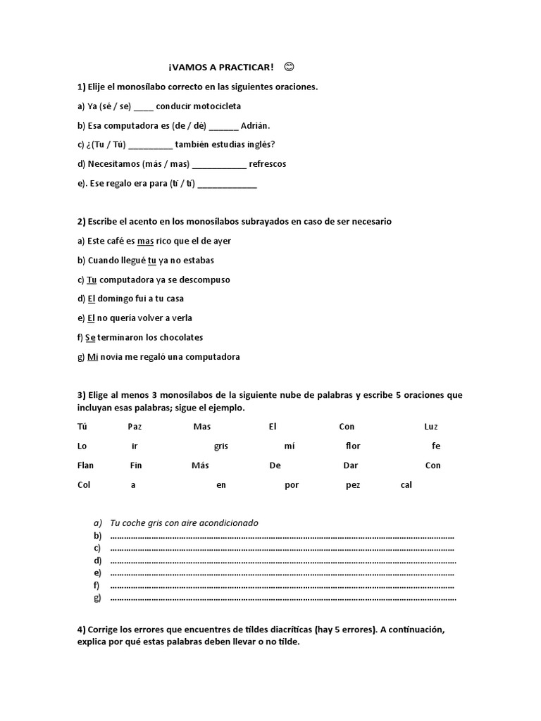 Vamos a Practicar | PDF