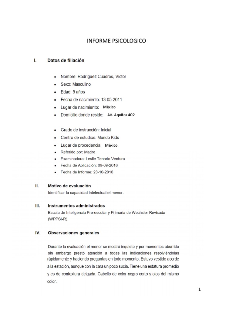 Ejemplo de Informe de Resultados | PDF