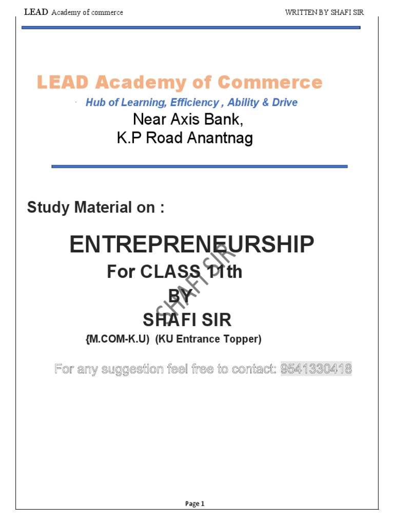 11th Real Eship 2 Units | PDF | Entrepreneurship | Motivation