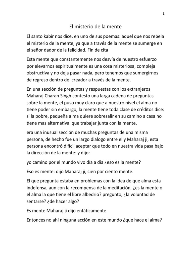 El Misterio de La Mente | PDF | Amor | Mente