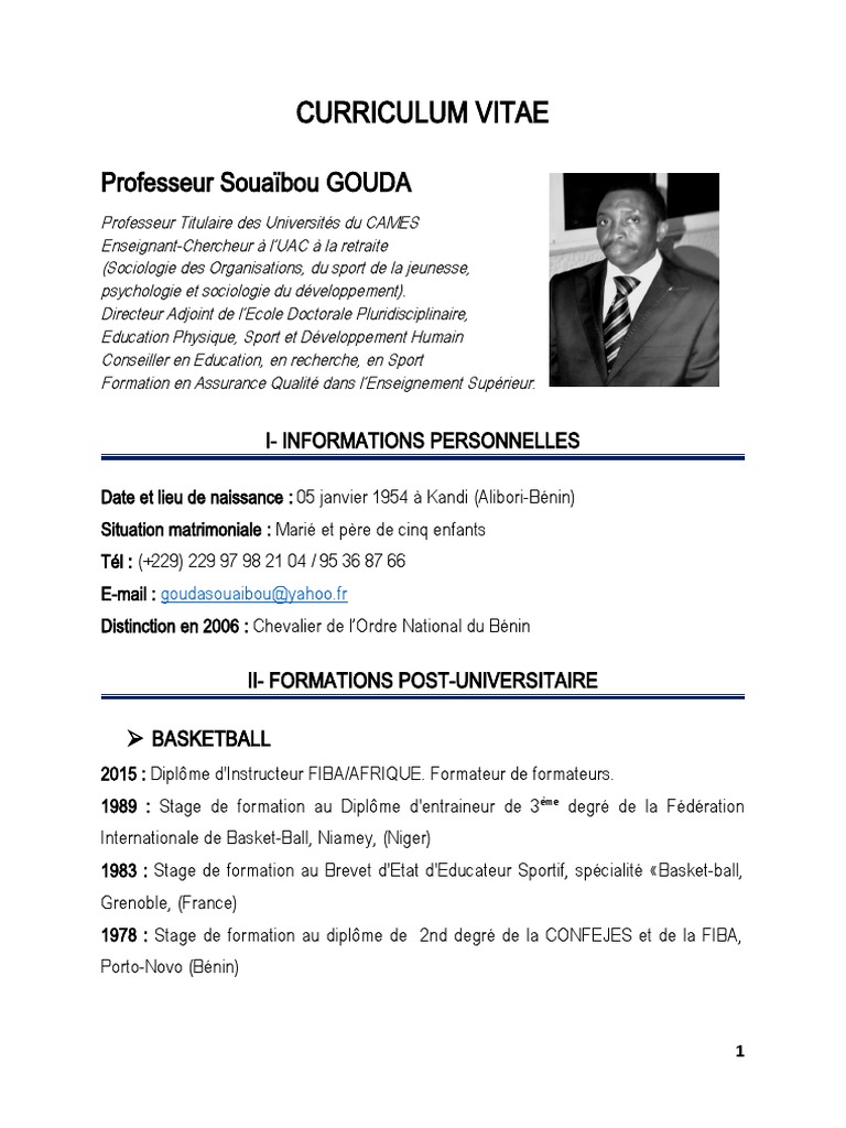 Curriculum Vitae | PDF | Doctorat | Master (diplôme ou grade universitaire)