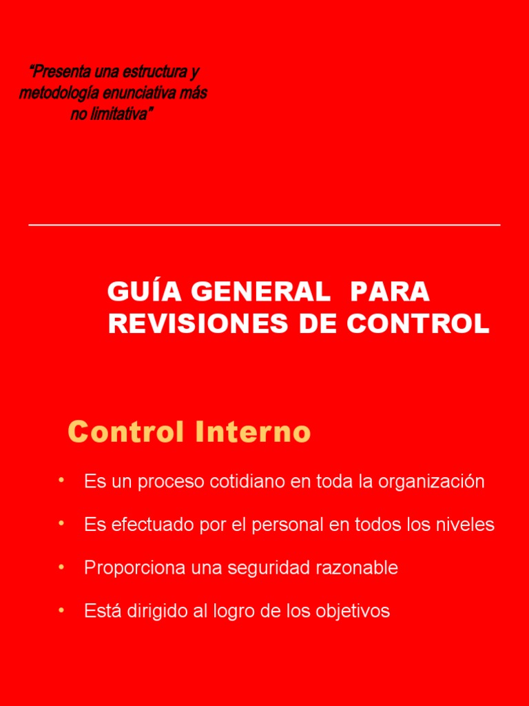 Guia General Revisiones de Control | PDF | Planificación | Auditoría