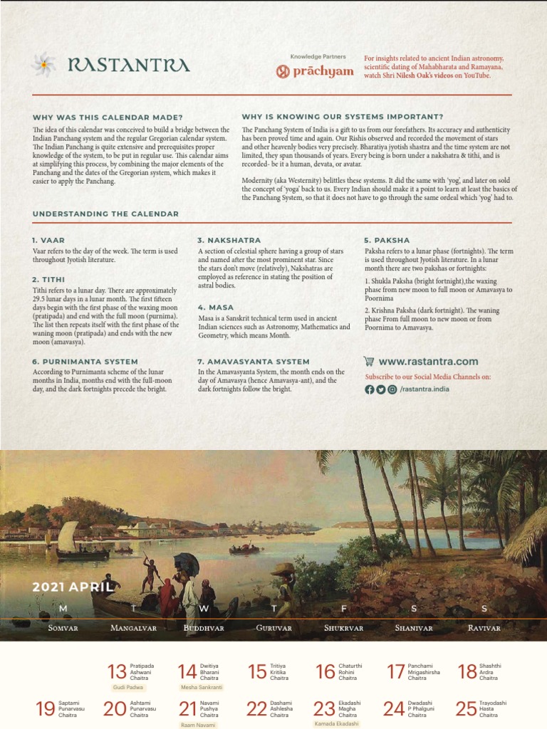 Rastantra Indic Calendar | PDF | Ancient Astronomy | Moon