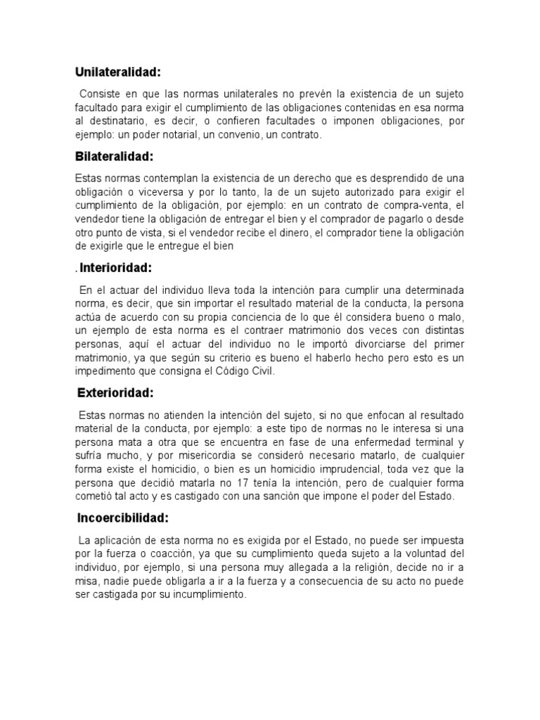 Normas Unilaterales y Bilaterales en Derecho | PDF | Instituciones ...