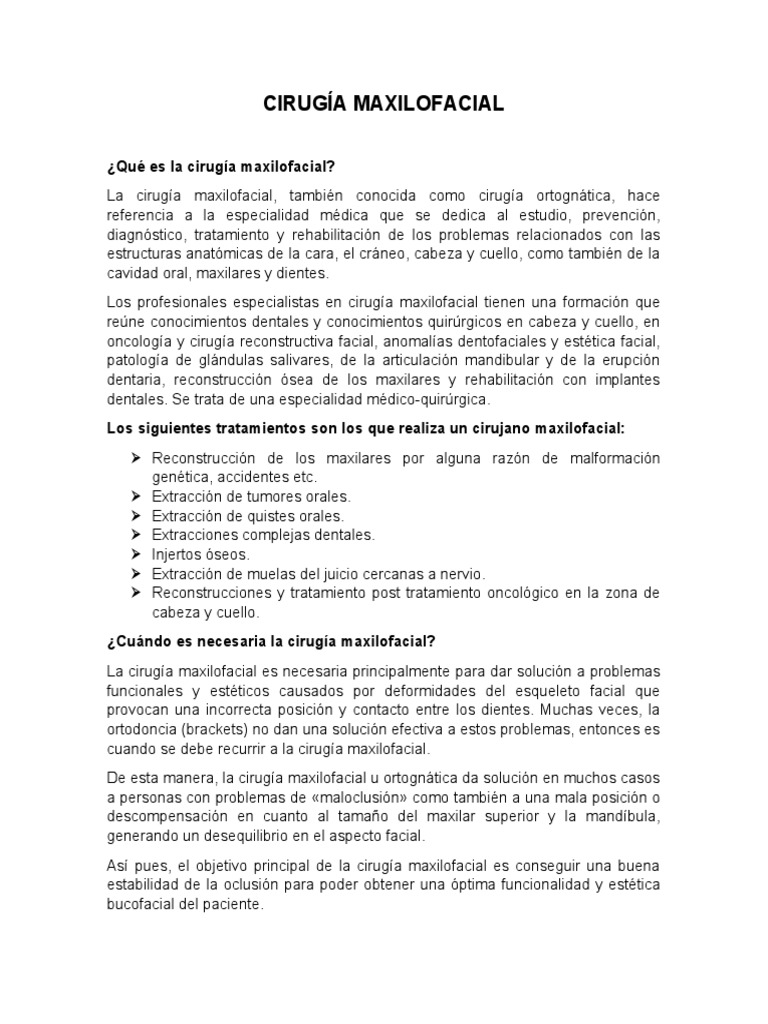 Cirugía Maxilofacial | PDF | Cirugía Oral y Maxilofacial | Cirugía