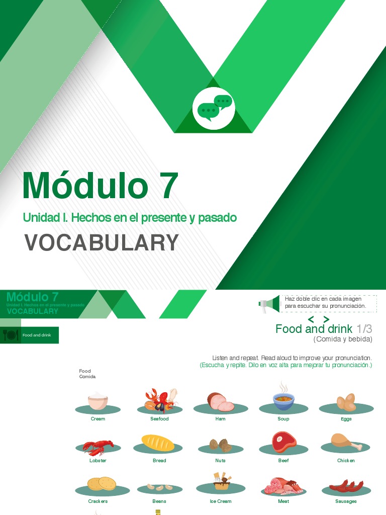 Vocabulario de Comida y Bebida en Inglés | PDF