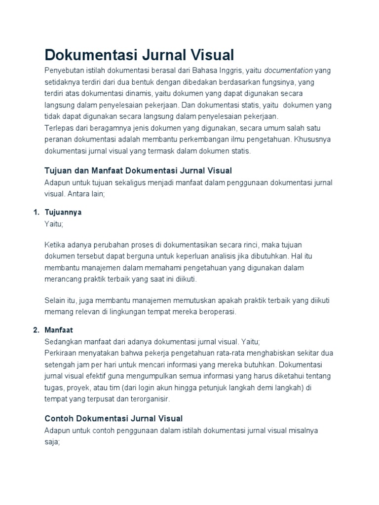 Dokumentasi Jurnal Visual | PDF
