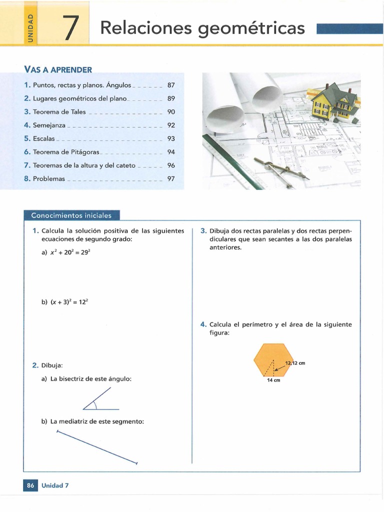 Relaciones Geométricas en el Plano | PDF | Perpendicular | Geometria plana)