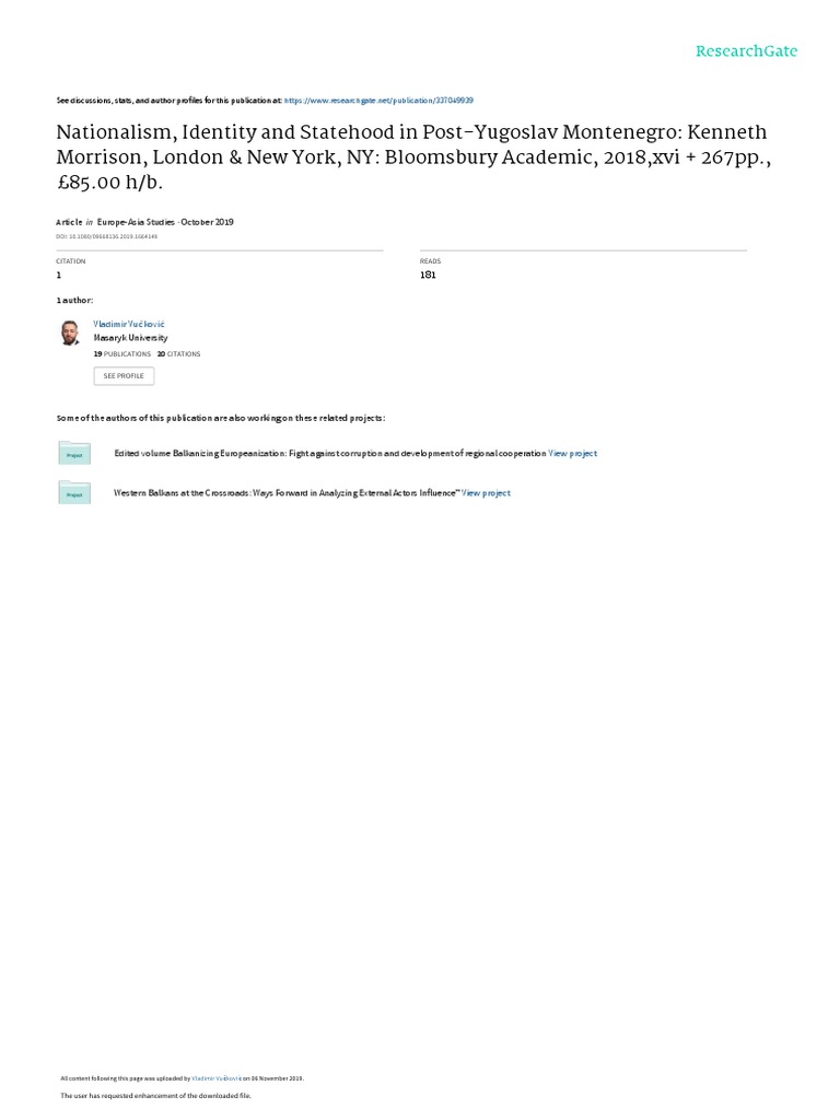 Review Montenegro - Kenneth Morrison | PDF | Montenegro | Bosniaks