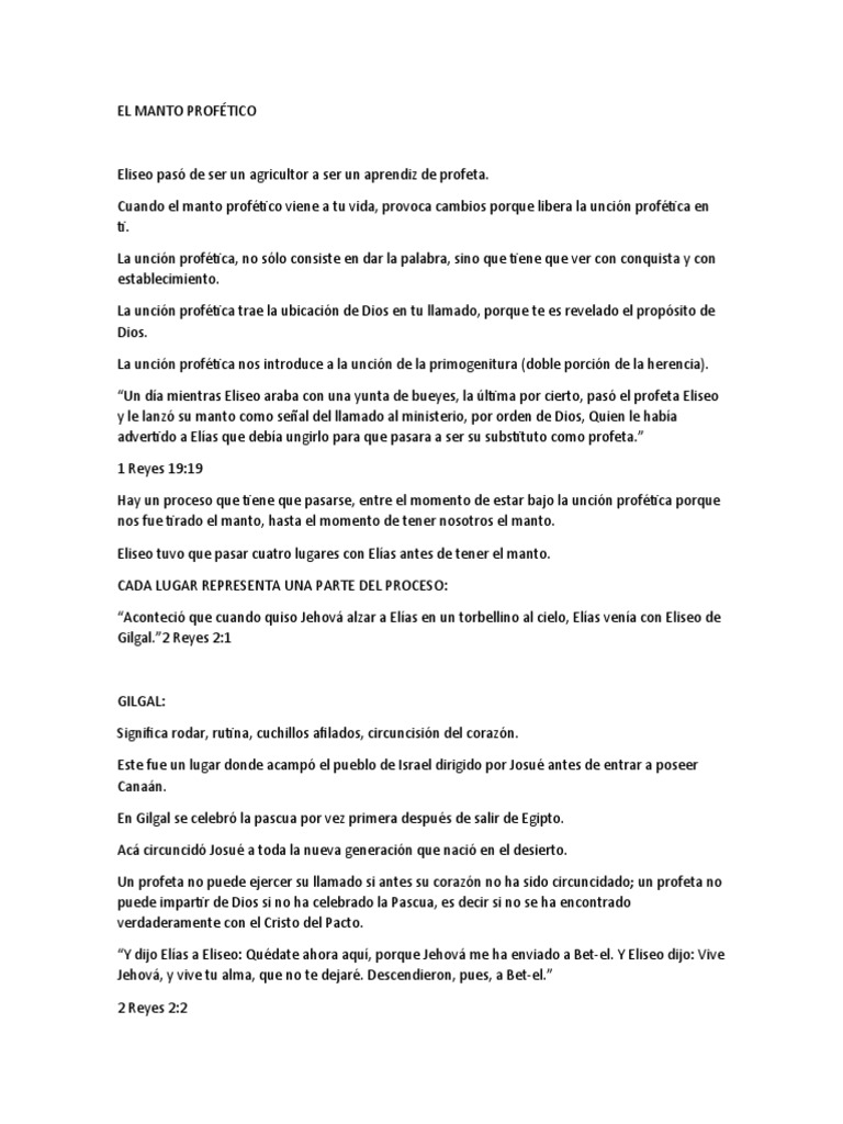 El Manto Profetico | PDF | Elijah | Creencia religiosa y doctrina
