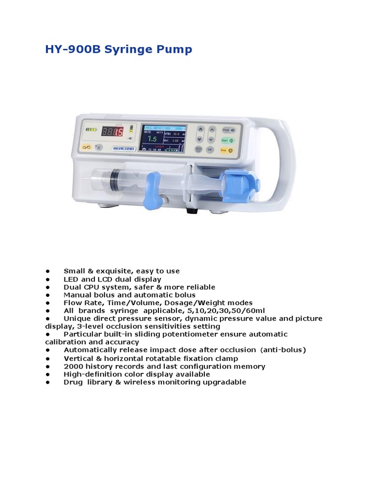 Catalog HY 900B Syringe Pump | PDF