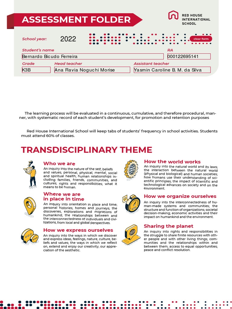 Assessment Folder: Transdisciplinary Theme | Download Free PDF | Creativity | Cognition