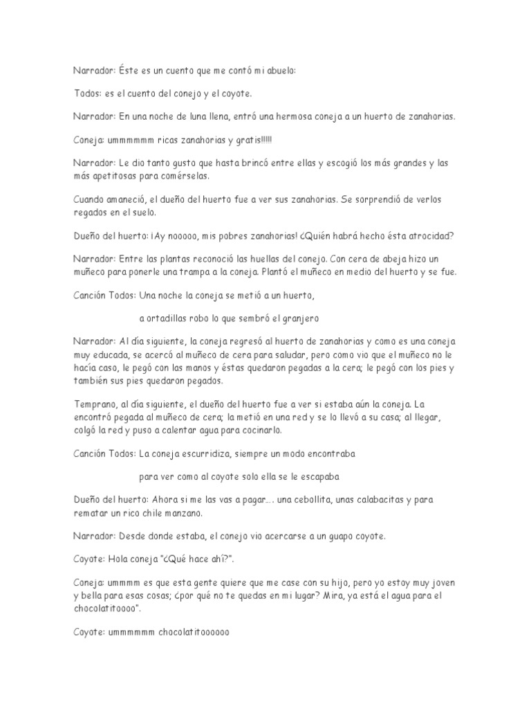 El cuento del conejo y el coyote | PDF | Arte